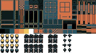 MetallicOrange [16px orthogonal tileset] | OpenGameArt.org